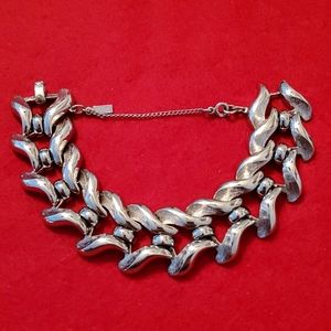 Monet | Jewelry | Heavy Vintage Monet Link Bracelet W Safety Chain ...